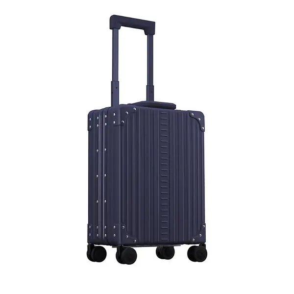 ALEON 20-inch Aluminum Vertical Spinner Carry On Suitcase - Blue