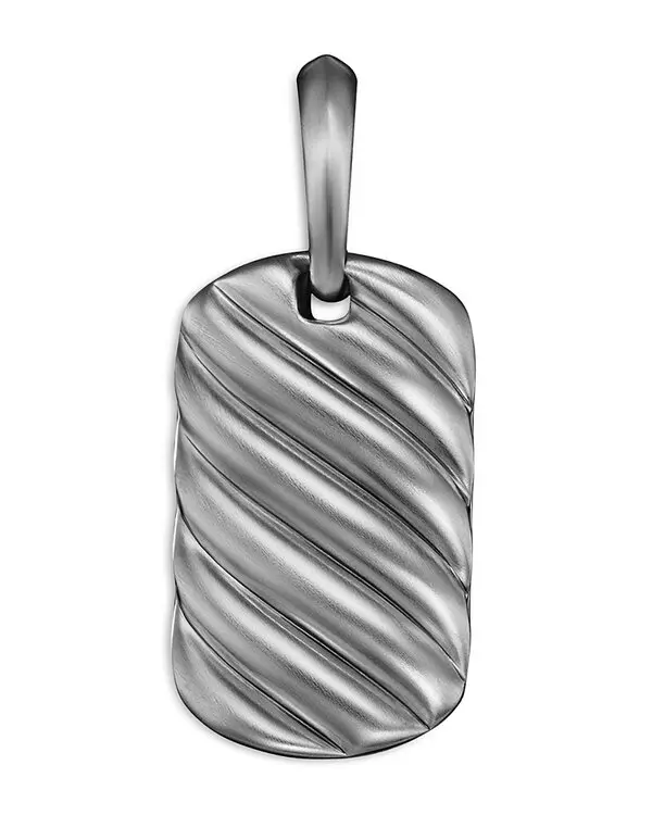 David Yurman Sculpted Cable Sterling Tag Pendant - Silver