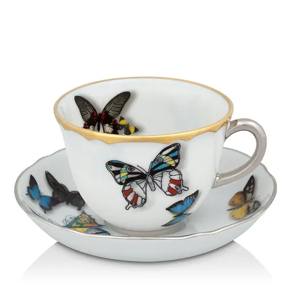 VISTA ALEGRE Butterfly Parade Christian Lacroix Espresso Cup & Saucer