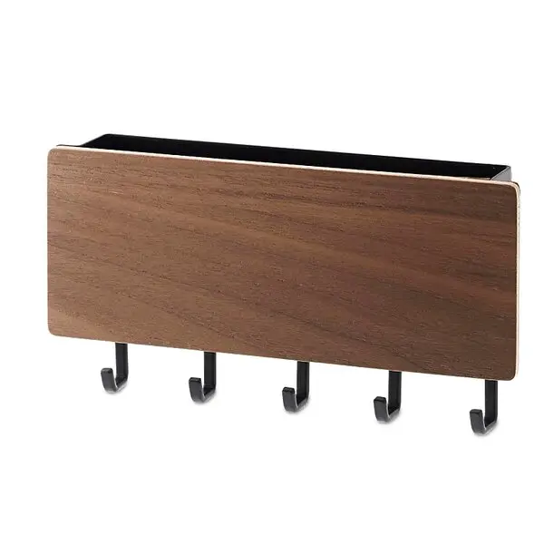 YAMAZAKI Rin Magnetic Key Rack With Tray - Brown