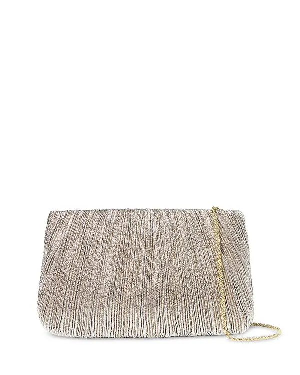 LOEFFLER RANDALL Brit Flat Pleated Pouch Clutch - Champagne/gold