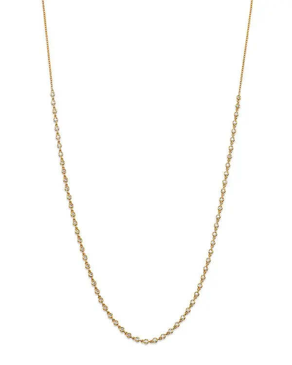 Bloomingdale'S Diamond Bezel 14k Yellow Necklace 0.50 Tcw