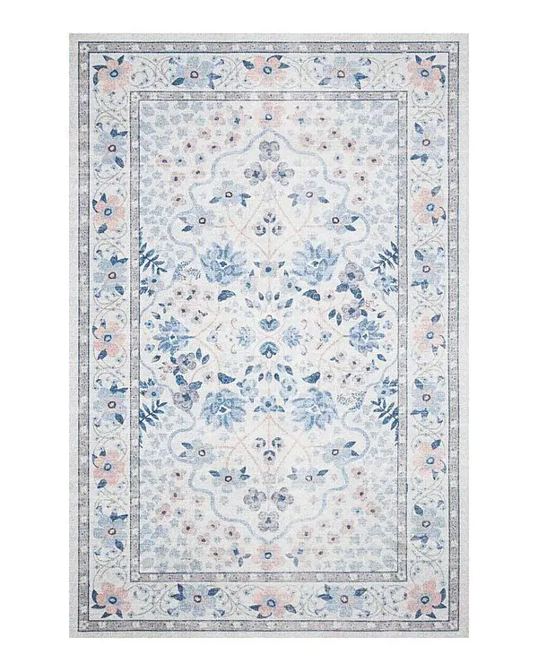 RIFLE PAPER CO. Palais Pal-02 Area Rug, 7'6 X 9'6 - Snow/sky Blue