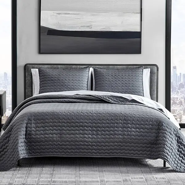 Vera Wang Herringbone Stitch Quilt Set, Queen
