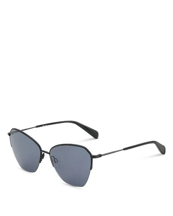 Rag Bone Cat Eye Sunglasses, 58mm Black/Gray Solid Editorialist