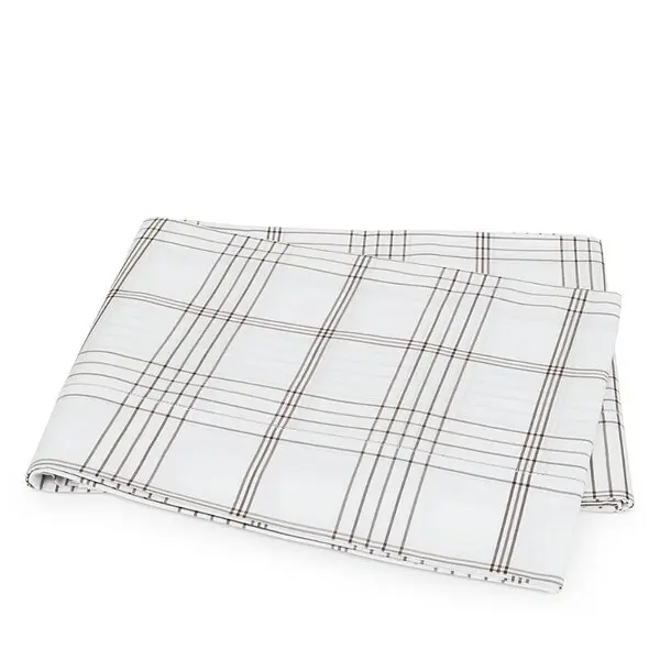 MATOUK August Plaid Flat Sheet, Full/queen - Sable