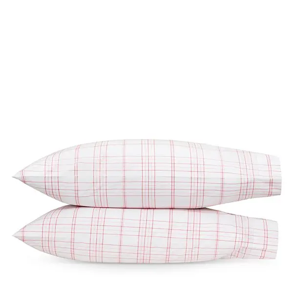 MATOUK August Plaid Standard Pillowcase, Pair - Peony