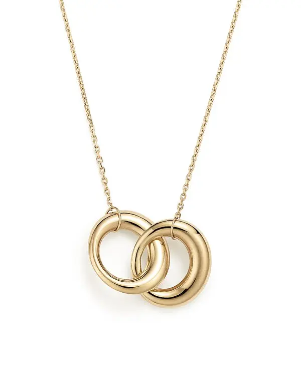Bloomingdale'S 14k Yellow Double Interlocked Circle Chain Necklace