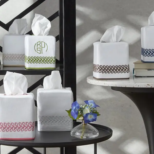MATOUK Astor Braid Tissue Box Cover - Dune