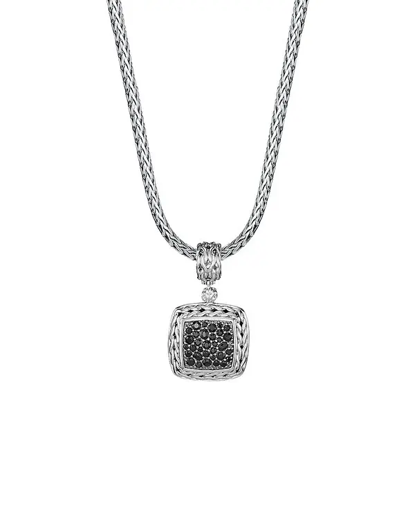 John Hardy Classic Chain Black Sapphire Pendant Necklace - Black/silver