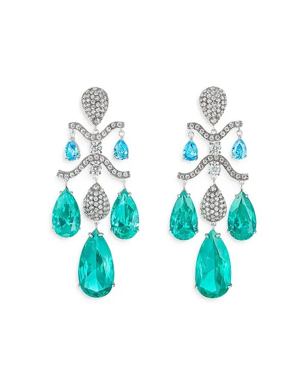 ANABELA CHAN Palms Multi Stone Chandelier Earrings - Blue/white