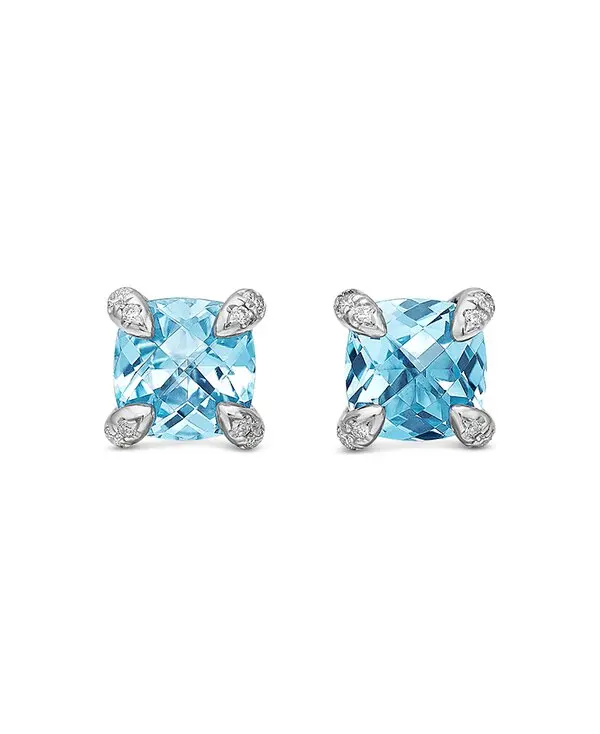 David Yurman Chatelaine Stud Earrings - Blue/silver