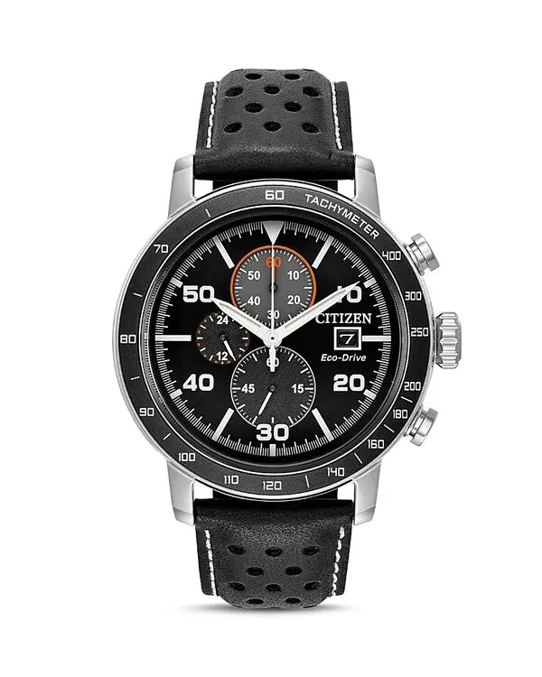Citizen Leather Strap Watch - Black