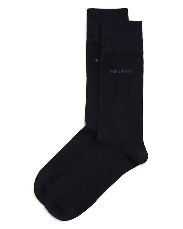 Hugo Boss Edward Solid Dress Socks - Dark Blue