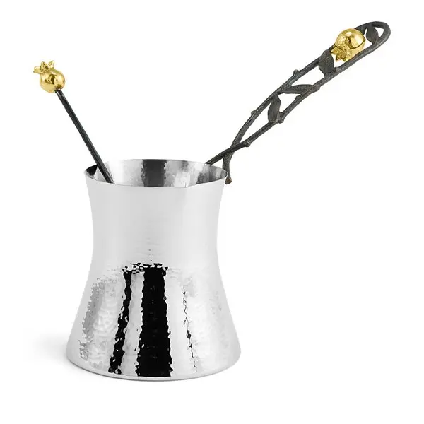 Michael Aram Pomegranate Coffee Pot & Spoon - Silver/gold