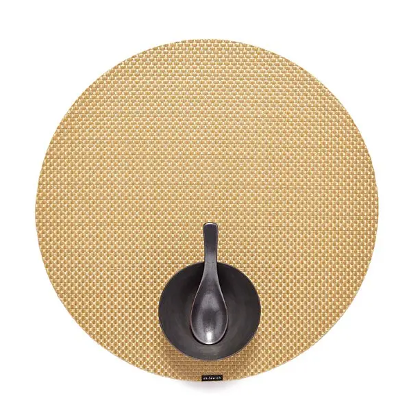 CHILEWICH Basketweave Round Placemat - Gilded