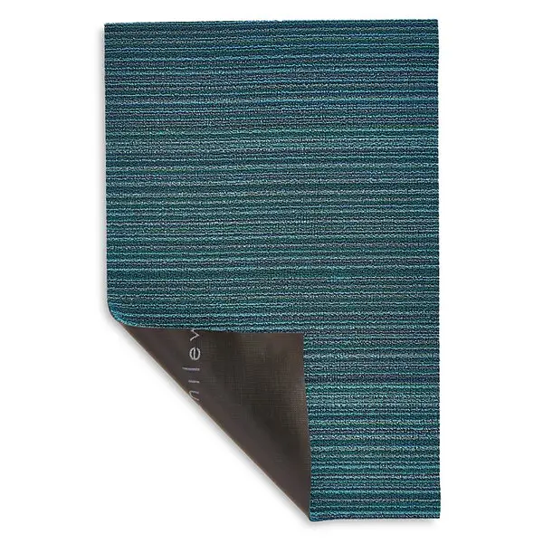 CHILEWICH Skinny Stripe Shag Big Mat, 36 X 60 - Turquoise