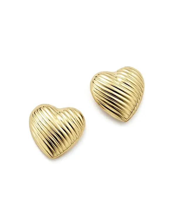 Bloomingdale'S 14k Yellow Heart Stud Earrings