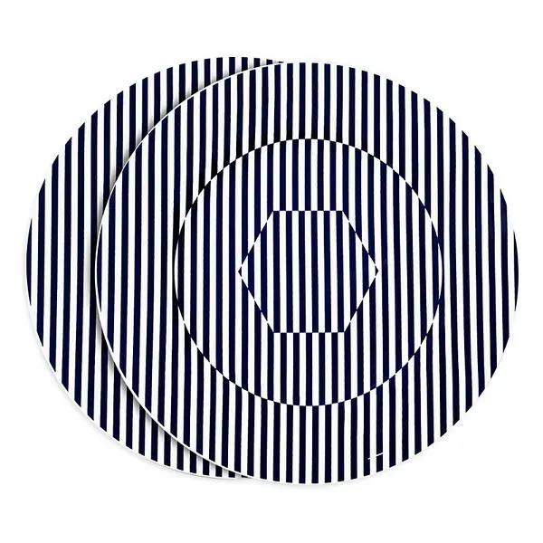 RICHARD BRENDON Coupe Charger Plate, Set Of 2 - Blue/white