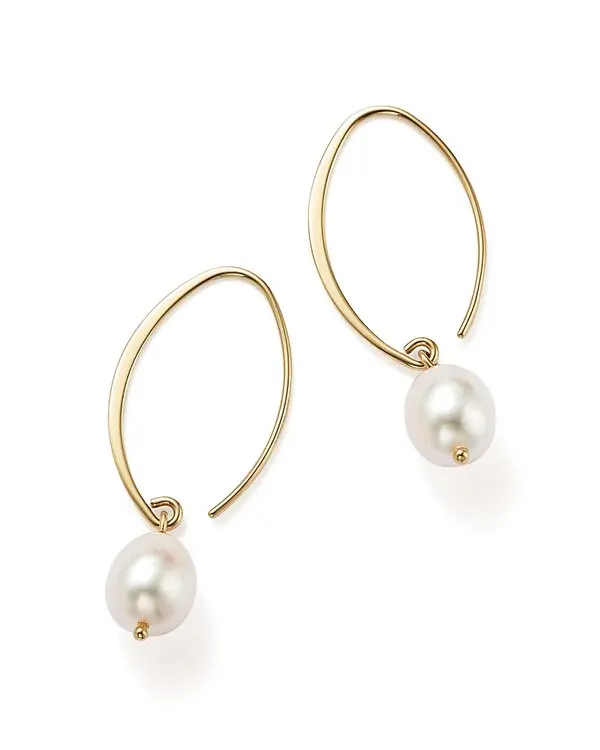 Bloomingdale'S Simple Sweep Cultured Freshwater Pearl Drop Earrings In 14k Yellow 8mm