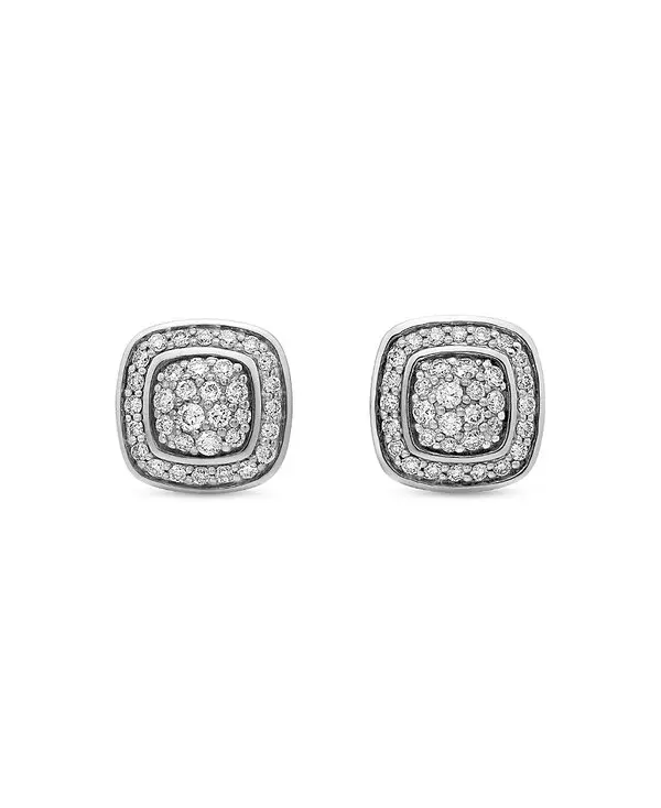 David Yurman Petite Albion Stud Earrings With Diamonds - Silver