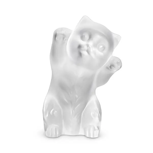 Lalique Limited Edition Crystal Kitten Clear Figure - No Color