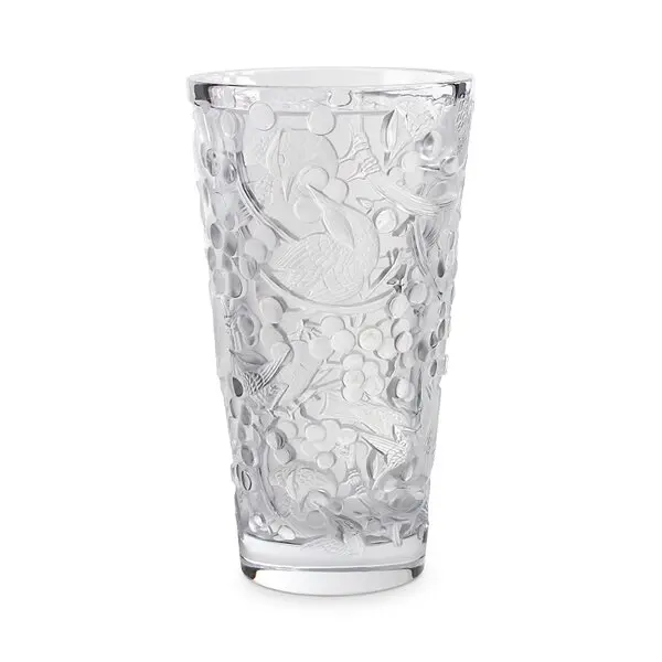 Lalique Merles & Raisins Large Vase - Clear