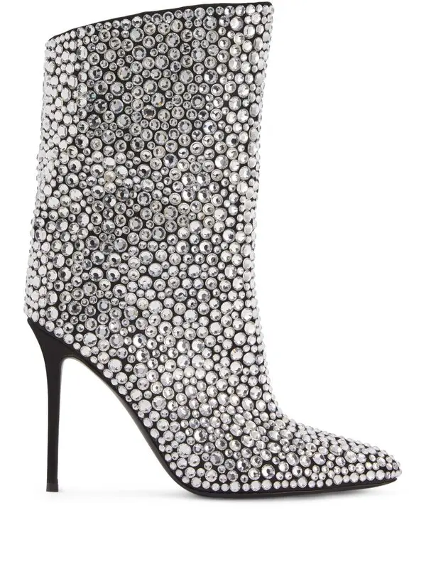 GIUSEPPE ZANOTTI Merissa Sparkle 105mm Boots - Silver