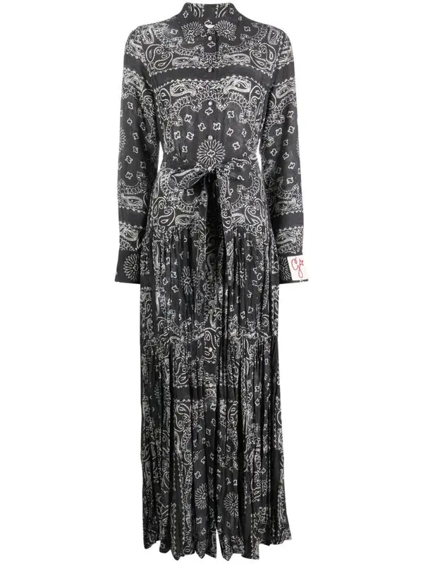 Golden Goose Paisley-print Maxi Shirt Dress - Grey