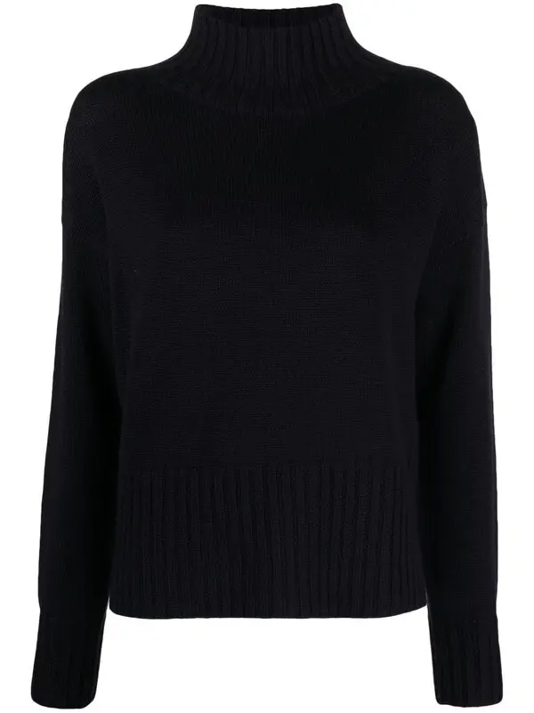 DRUMOHR Roll-neck Merino Wool Sweater - Blue