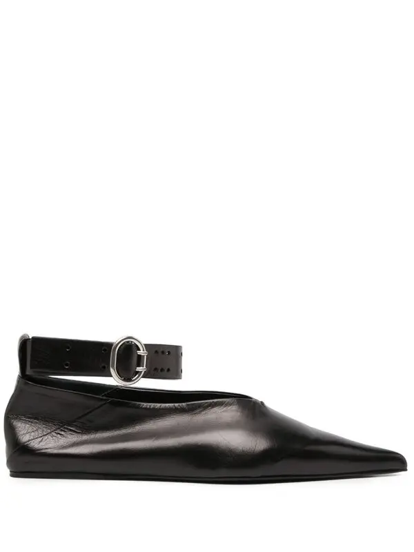 JIL SANDER Pointed-toe Ballerina Shoes - Black