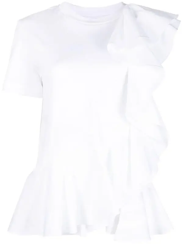Alexander McQueen Asymmetric Ruffled T-shirt