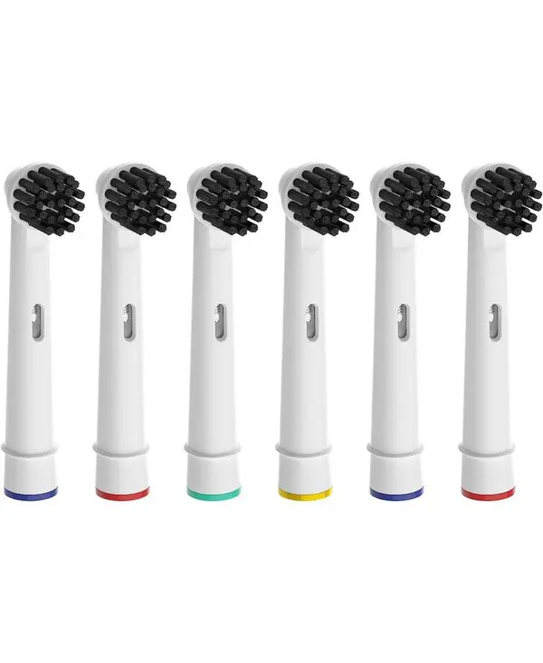 PURSONIC Replacement Toothbrush Heads Charcoal Infused Bristles Compatible With Oral B Electric Toothbrush - White Head  Black Bristles