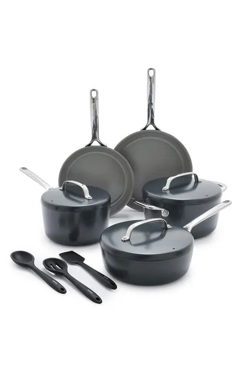 GREENPAN Gp5 Infinite8 11-piece Anodized Aluminum Ceramic Nonstick Cookware Set - Slate