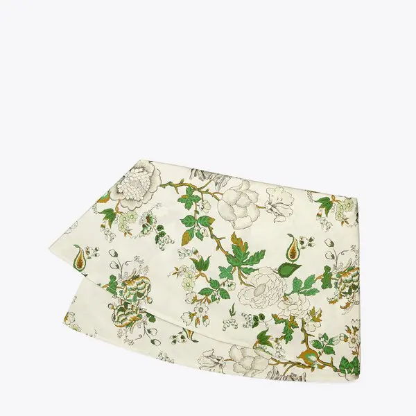 Tory Burch Happy Times Bouquet Round Tablecloth, 90 - Moss Green