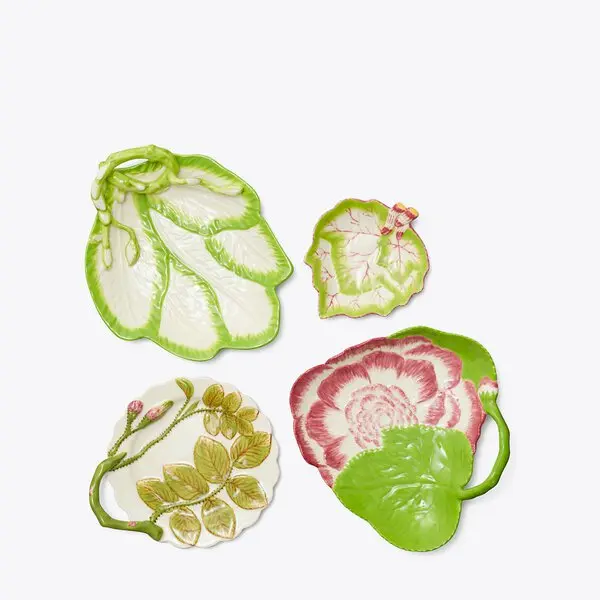 Tory Burch Decorative Leaf Plates, Set Of 4