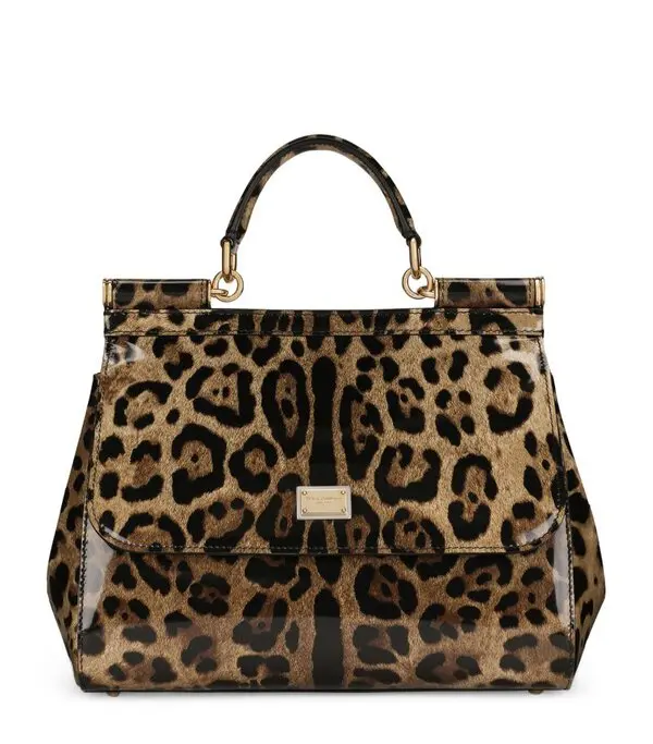 Dolce & Gabbana Sicily Leopard Print Top Handle Bag - Multi | Editorialist