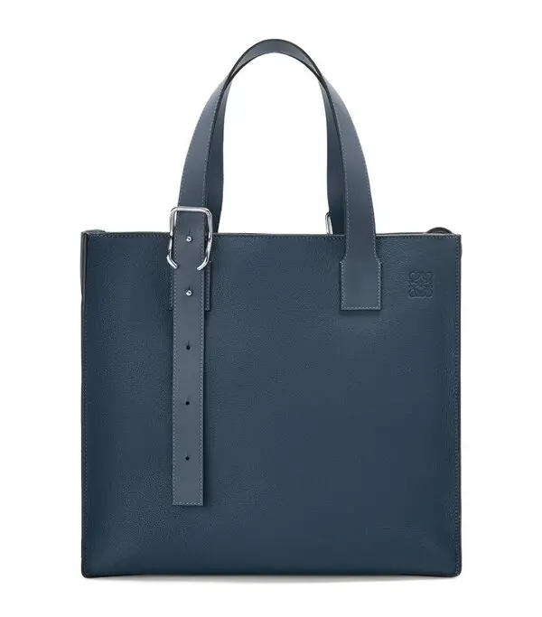 Loewe Leather Buckle Zip Tote Bag - Blue | Editorialist