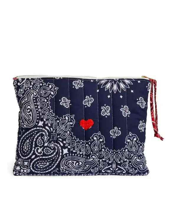 Call It By Your Name Medium Quilted Bandana Pouch - Multi