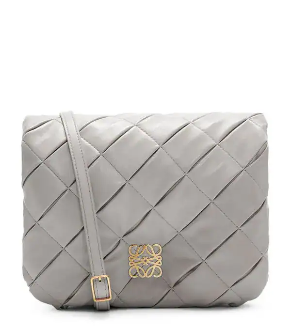 Buy Loewe Goya Pleated Puffer Shoulder Bag - Grey At 30% Off