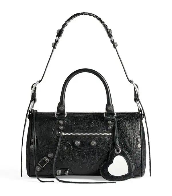 Balenciaga Medium Leather Le Cagole Duffle Bag - Black | Editorialist