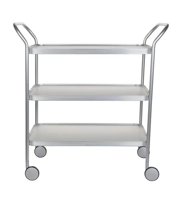 KAYMET Aluminium Diamond-embossed Three-tiered Trolley - Silver