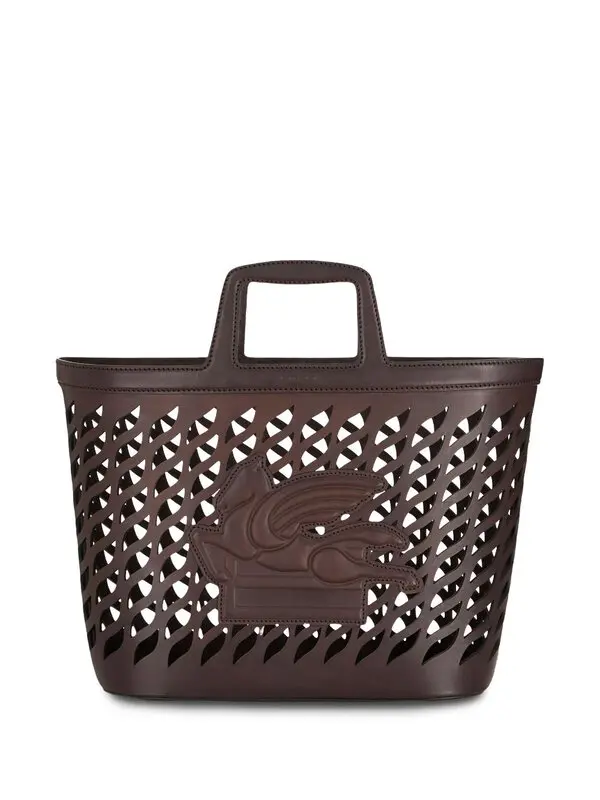 Etro Pegaso-motif Laser-cut Tote - Brown