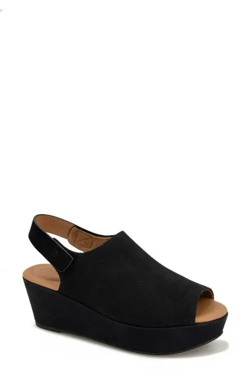 Gentle Souls By Kenneth Cole Nyssina Platform Slingback Sandals - Black