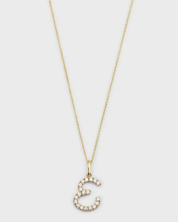 SYDNEY EVAN 14k Diamond Pave Initial Necklace - E