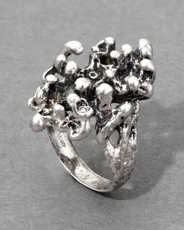 Alexis Bittar Vintage 1970s Handmade Sterling Abstract Brutalist Ring ...