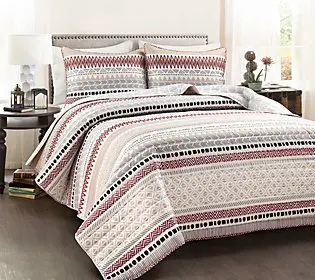 LUSH DECOR Southwest Stripe Oversized Quilt Set F/q Lus Decor