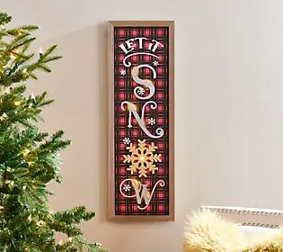 PLOW & HEARTH 33' Illuminated Holiday Porch Leaner