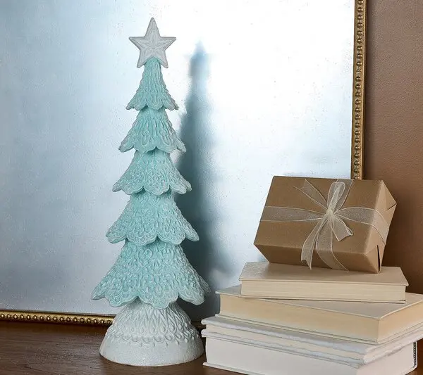 VALERIE PARR HILL 18' Snowy Gingerbread Lace Tree Valerie