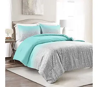 LUSH DECOR Glitter Ombre Metallic Print Comfort Er 2pc Twin